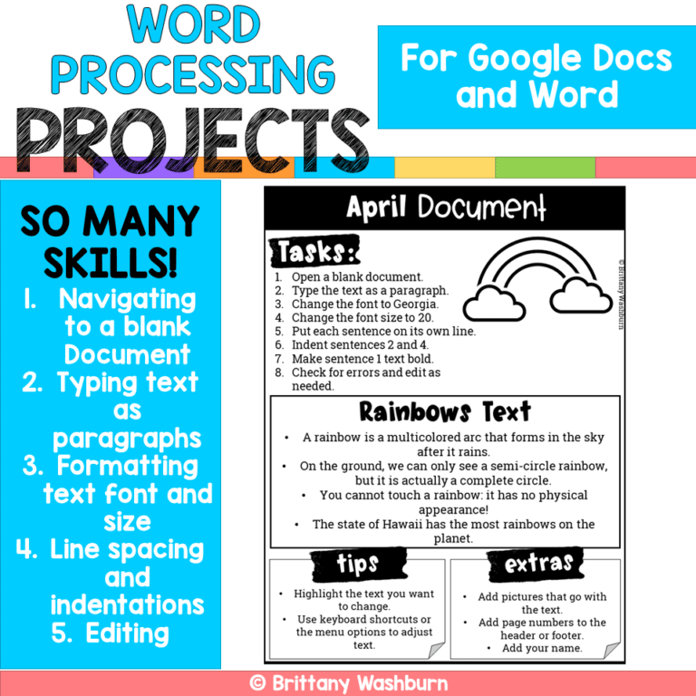 Google Docs and Word Processing Projects