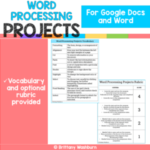 Google Docs and Word Processing Projects
