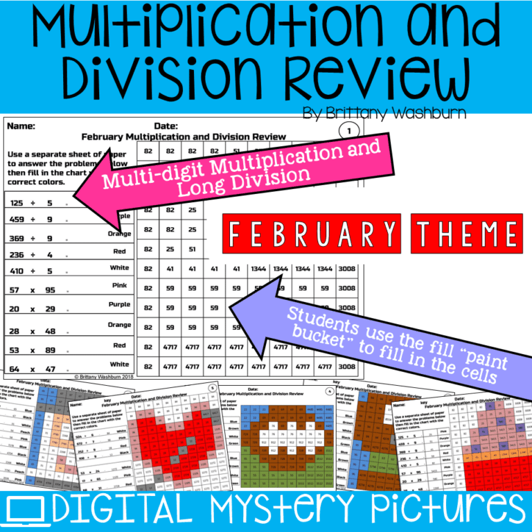 Winter Themed Multiplication and Division Practice DIGITAL Mystery Pictures