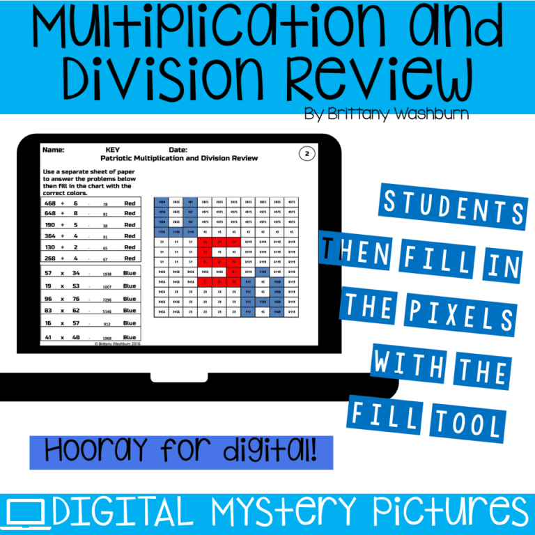 Patriotic Themed Multiplication and Division Practice DIGITAL Mystery ...