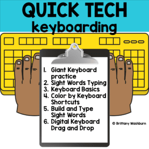 Keyboarding Practice Activities Quick Tech Kindergarten