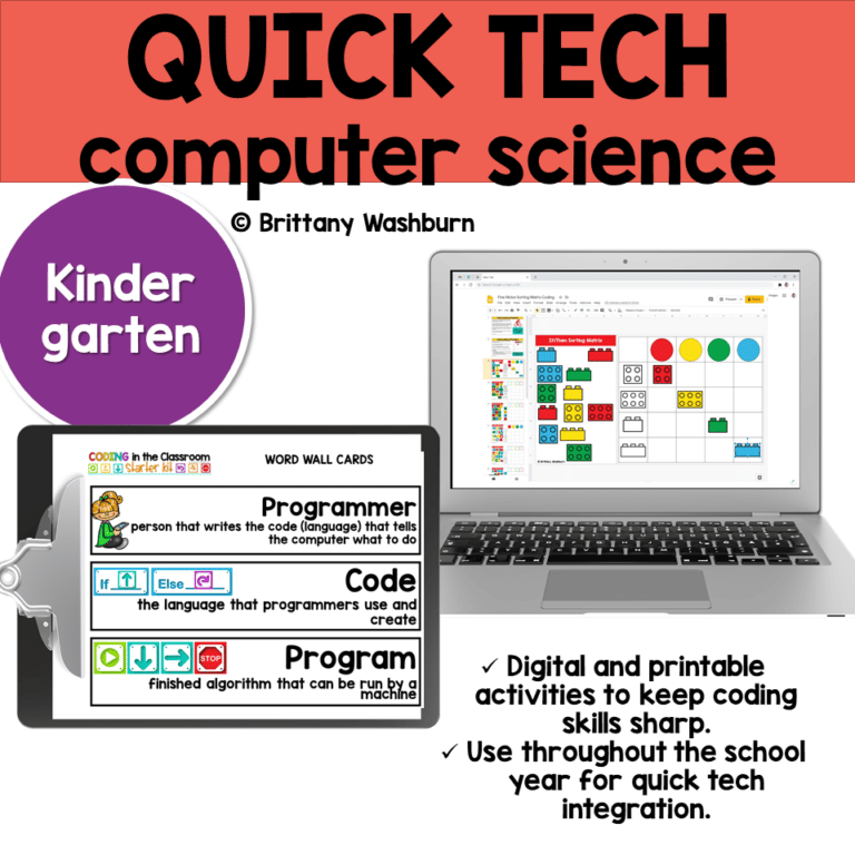 Computer Science Practice Activities Quick Tech Kindergarten