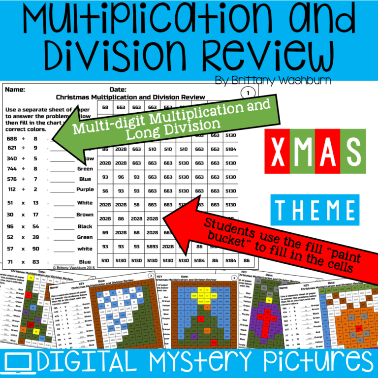 Back to School Multiplication and Division Practice DIGITAL Mystery ...