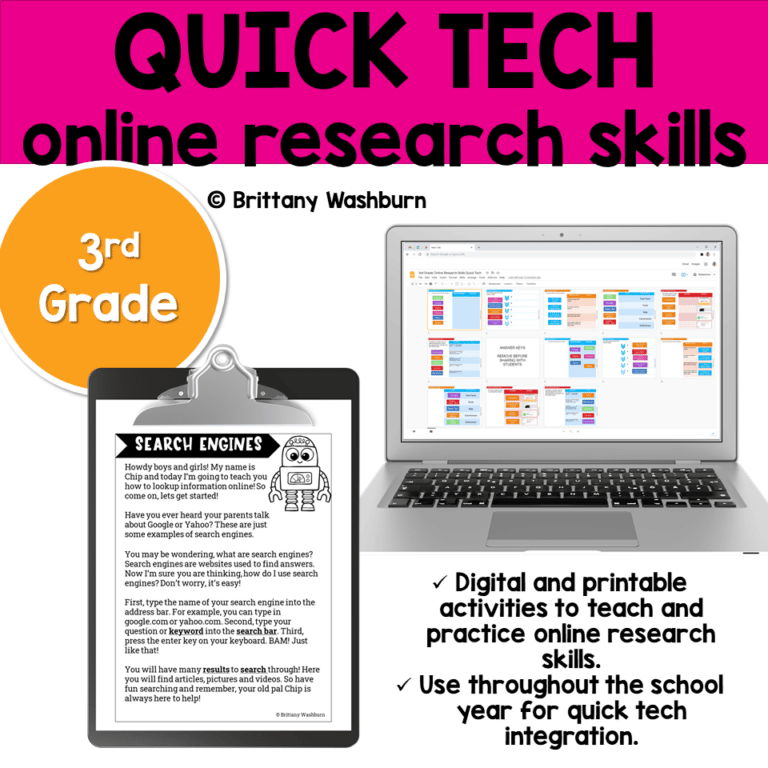 Online Research Skills Activities Quick Tech 3rd Grade