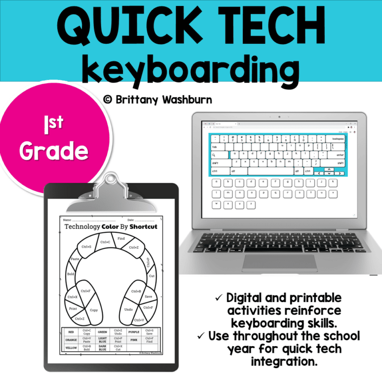 Keyboarding Practice Activities Quick Tech 1st Grade