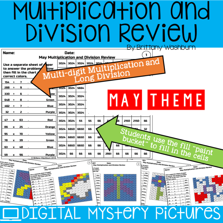 Back to School Multiplication and Division Practice DIGITAL Mystery ...