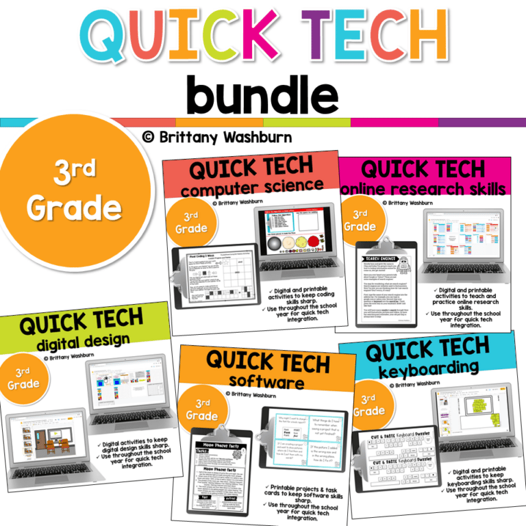 Quick Tech Activities 3rd Grade Bundle