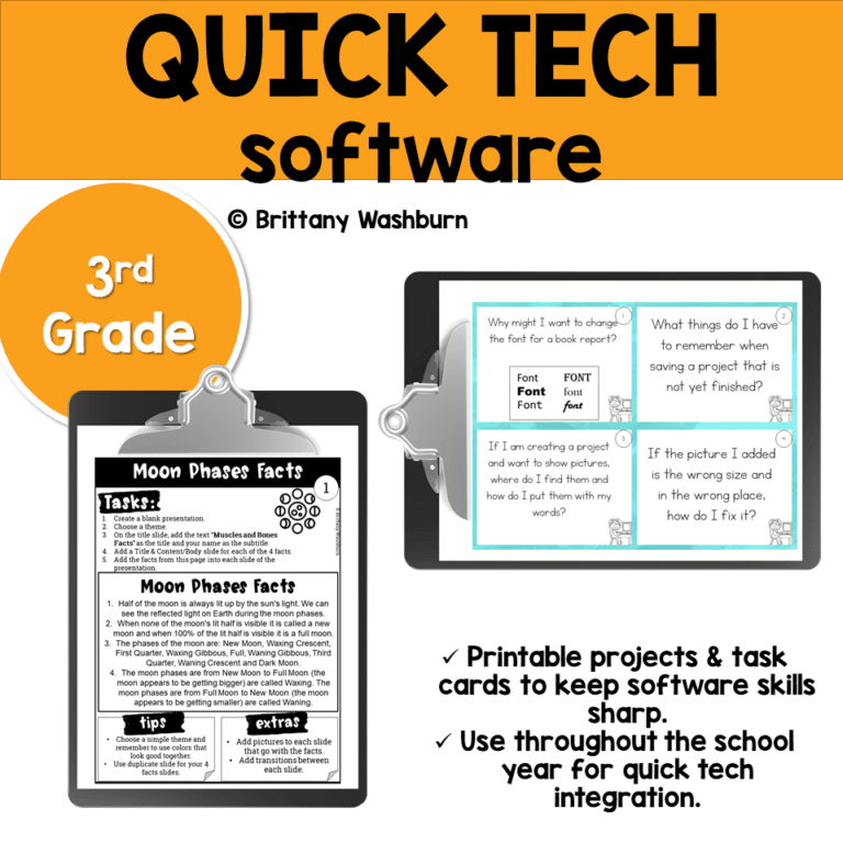 Quick Tech Activities 3rd Grade Bundle