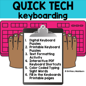 Keyboarding Practice Activities Quick Tech 5th Grade