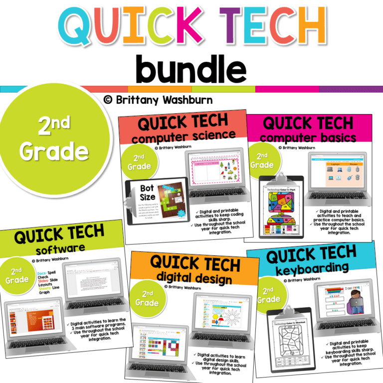 Quick Tech Activities 2nd Grade Bundle
