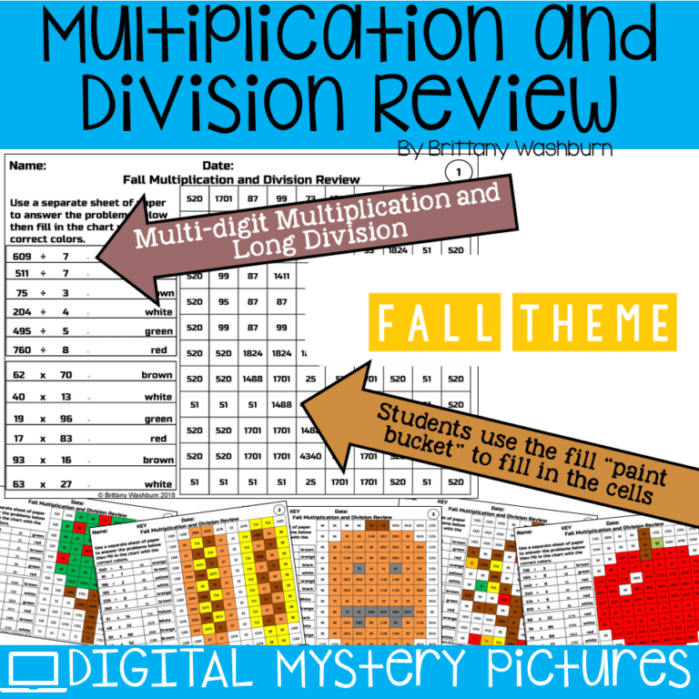 Back to School Multiplication and Division Practice DIGITAL Mystery ...