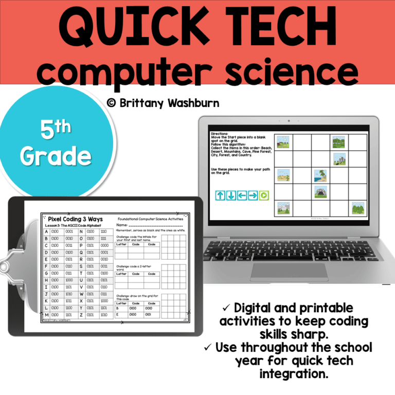 Computer Science Practice Activities Quick Tech 5th Grade