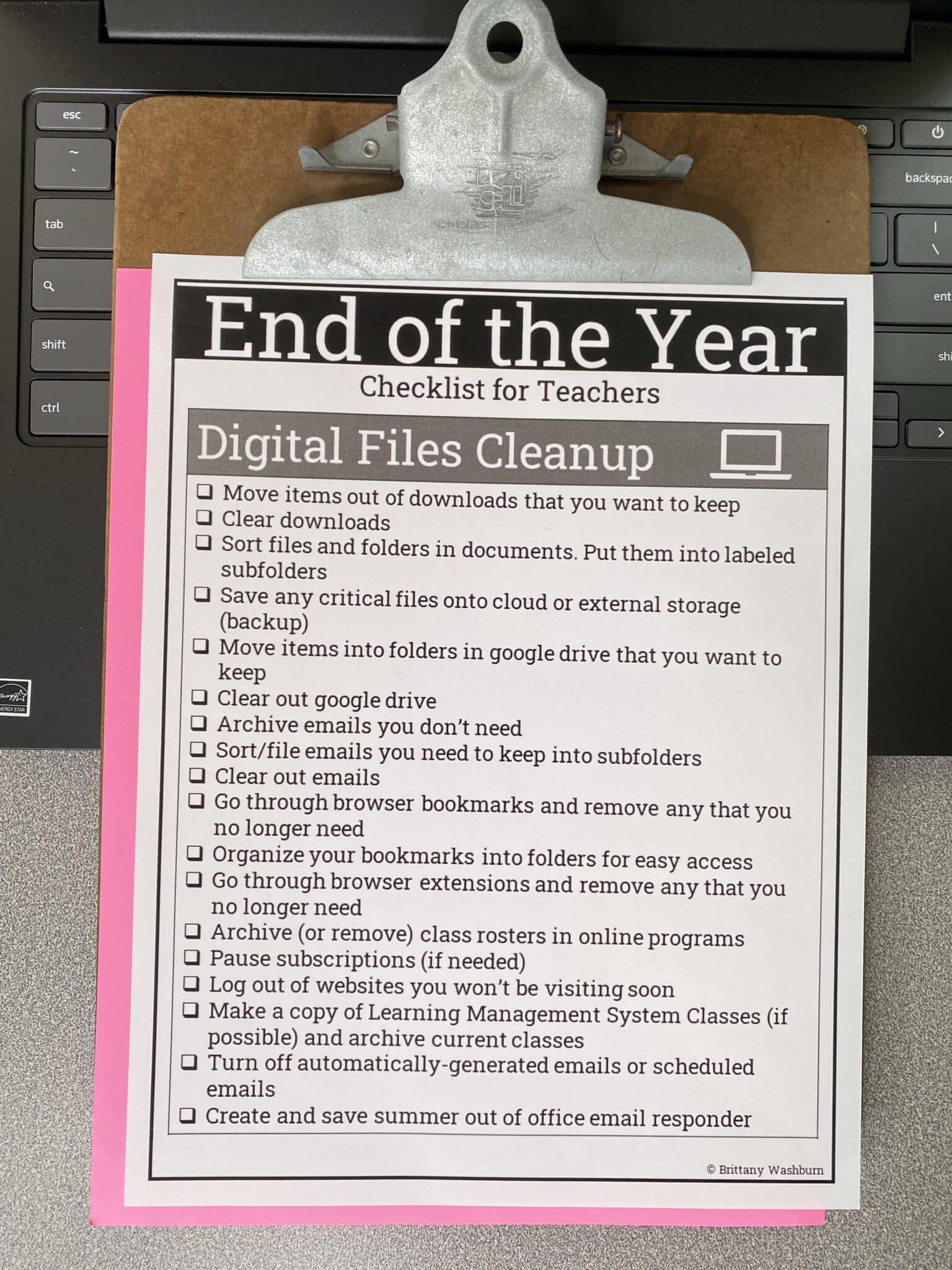 End of Year Checklists for the Computer Lab