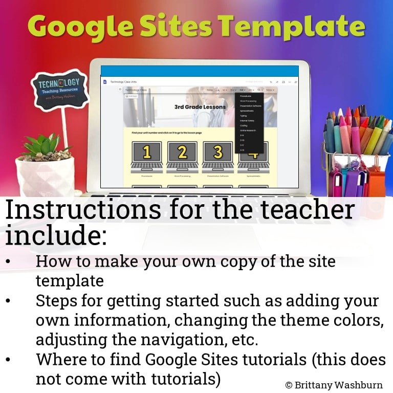 Google Site Template For Computer Lab Classes Units Format