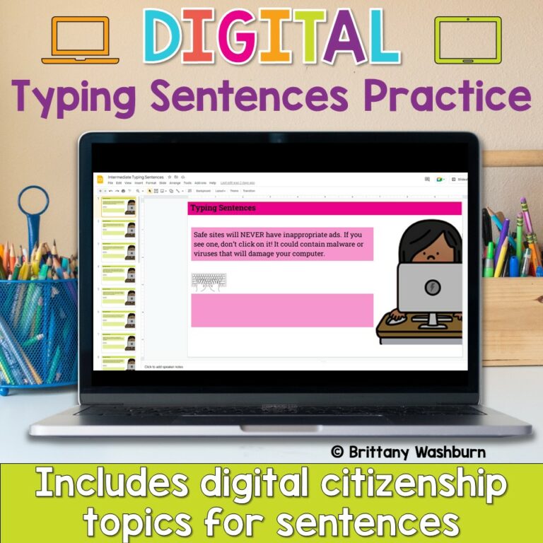 Typing Sentences Intermediate Keyboarding Practice Activity