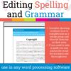 Editing Spelling and Grammar with Digital Citizenship Text