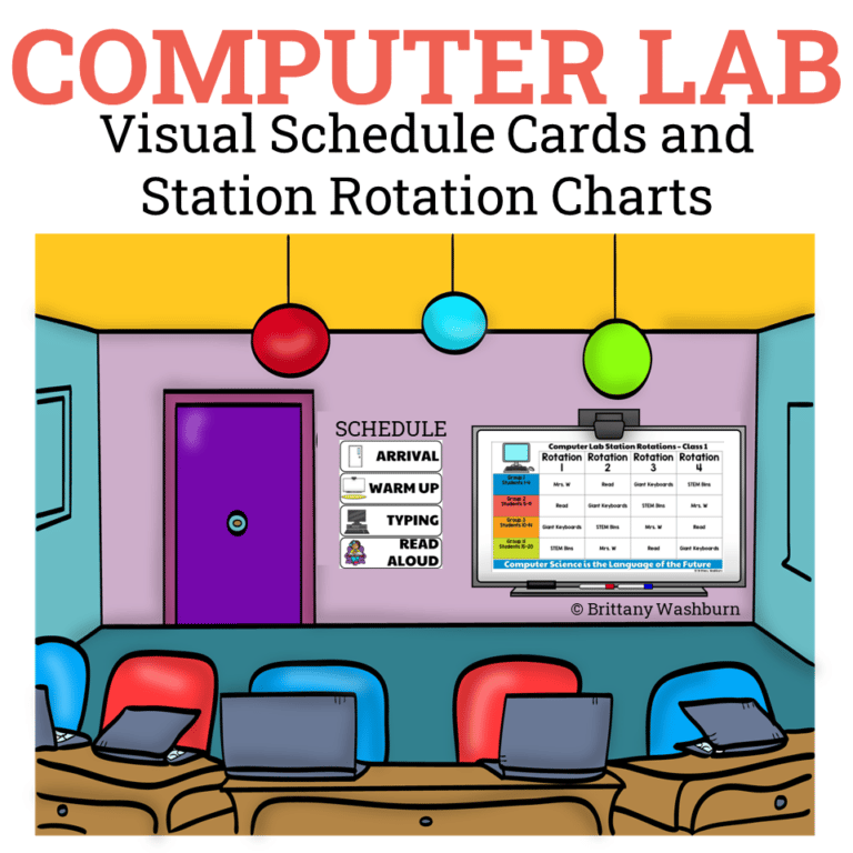 Computer Lab Schedule Cards and Station Rotation Charts