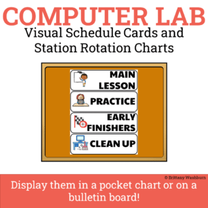 Computer Lab Schedule Cards and Station Rotation Charts
