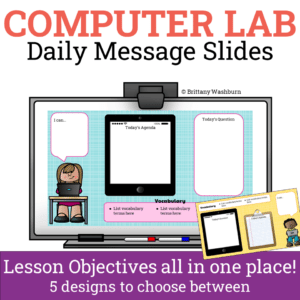 Computer Lab Schedule Cards and Station Rotation Charts