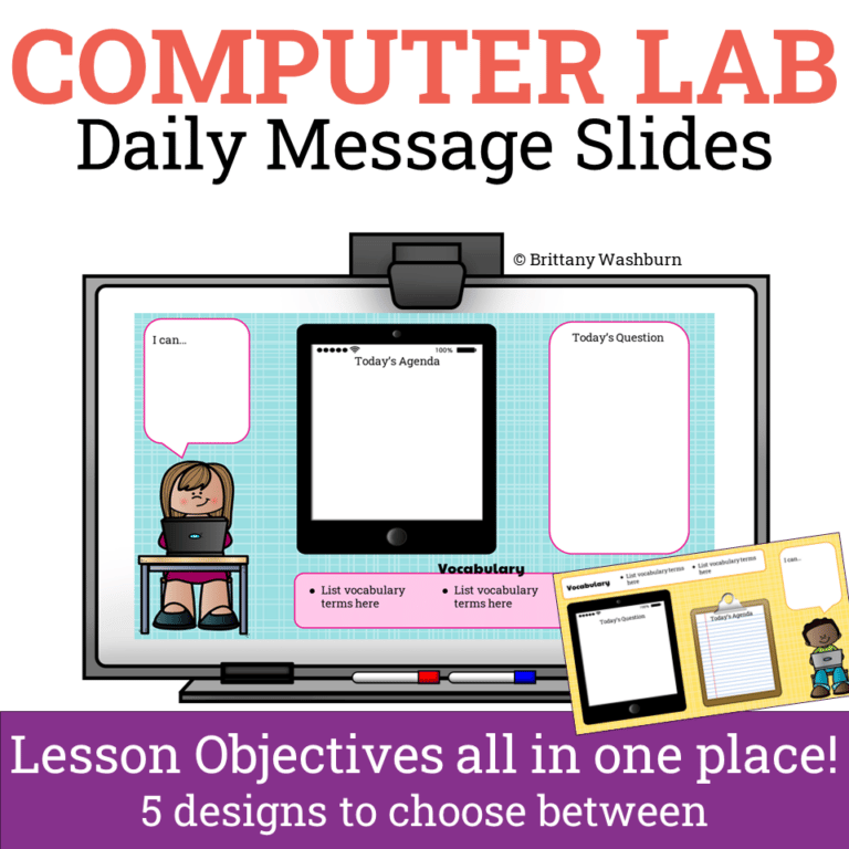 Computer Lab Schedule Cards and Station Rotation Charts