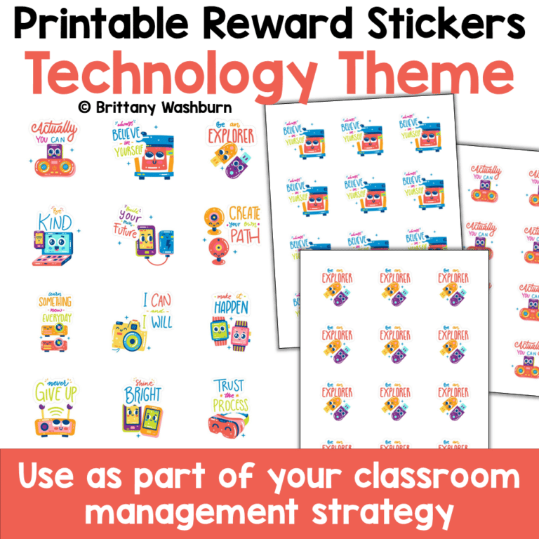 Technology Themed Printable Reward Stickers