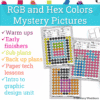 RGB and Hex Code Technology Themed Mystery Picture Worksheets