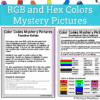 RGB and Hex Code Technology Themed Mystery Picture Worksheets