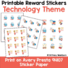 Technology Themed Printable Reward Stickers