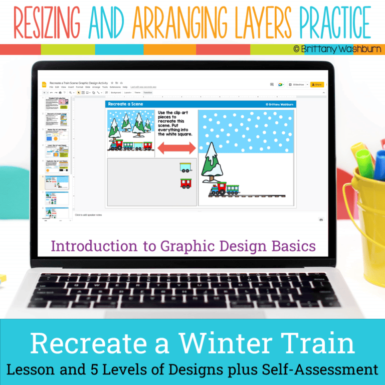 Winter Train Graphic Design Lesson and Activity