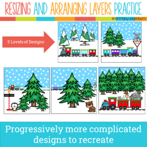 Winter Train Graphic Design Lesson and Activity