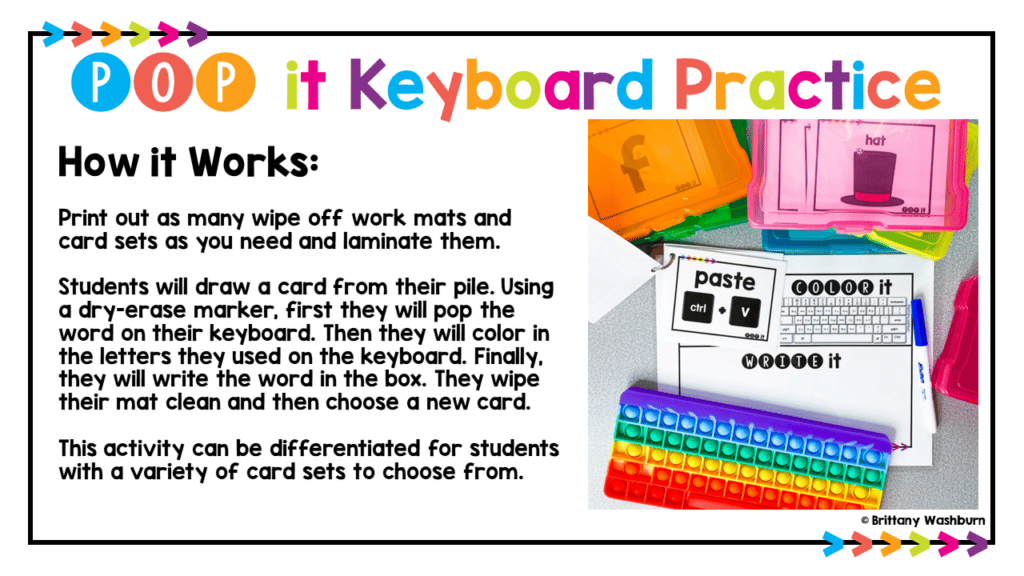 POP It Keyboard Station Activities