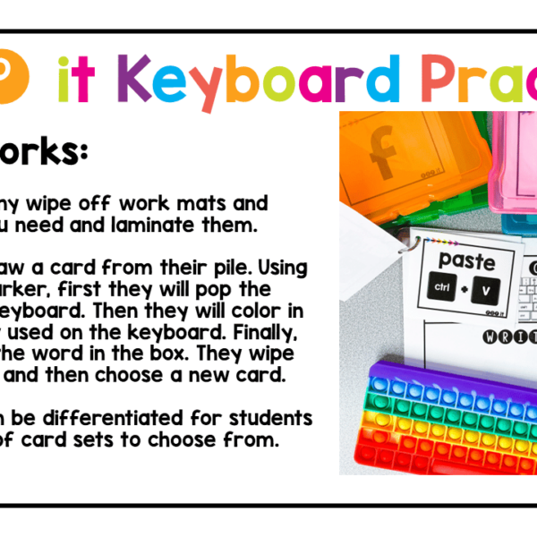 POP It Keyboard Station Activities