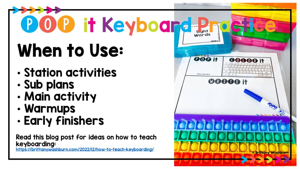 POP It Keyboard Station Activities