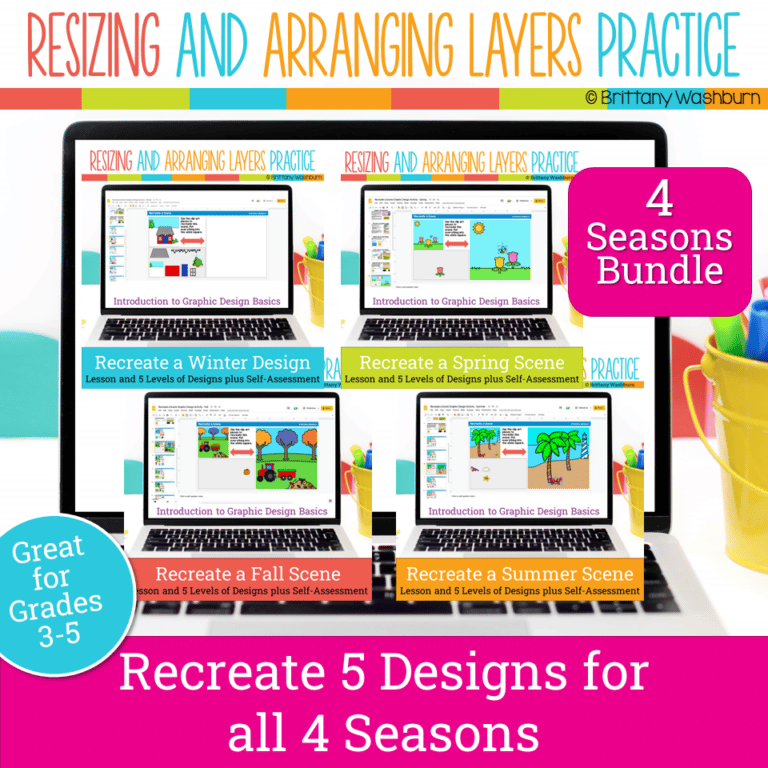 4 Seasons Graphic Design Lessons and Activities Bundle